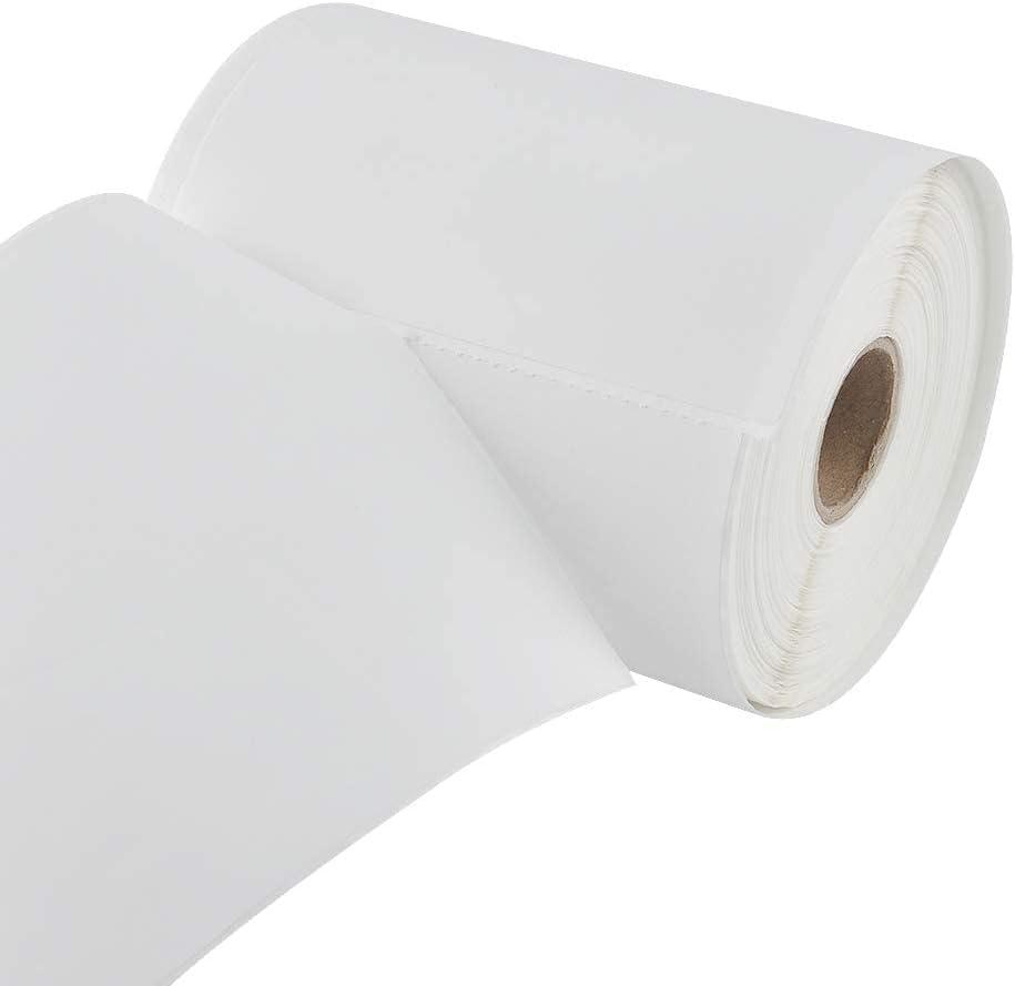 L LIKED 4"x 6" Direct Thermal Labels White Perforated Shipping Labels, 250 Labels per Roll, 4 Rolls - Compatible with Direct Thermal Printers