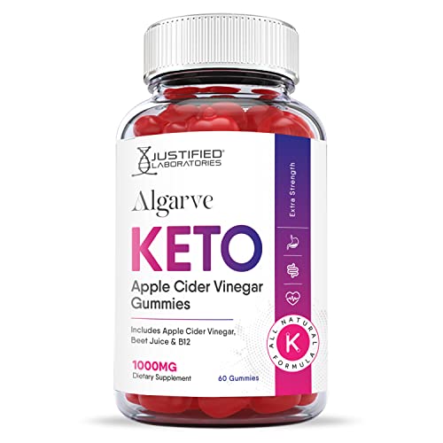 Justified Laboratories (2 Pack) Algarve Keto ACV Gummies 1000MG with Pomegranate Juice Beet Root B12 120 Gummys