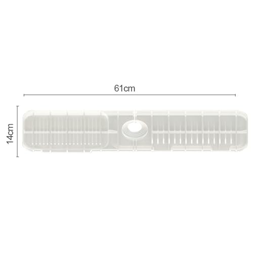 Grebest Household Faucet Draining Mat Faucet Draining Mat Non-slip Silicone Quick Drying Foldable Bathroom Kitchen Sink Splash Guard Soft Faucet Draining Mat Transparent XL