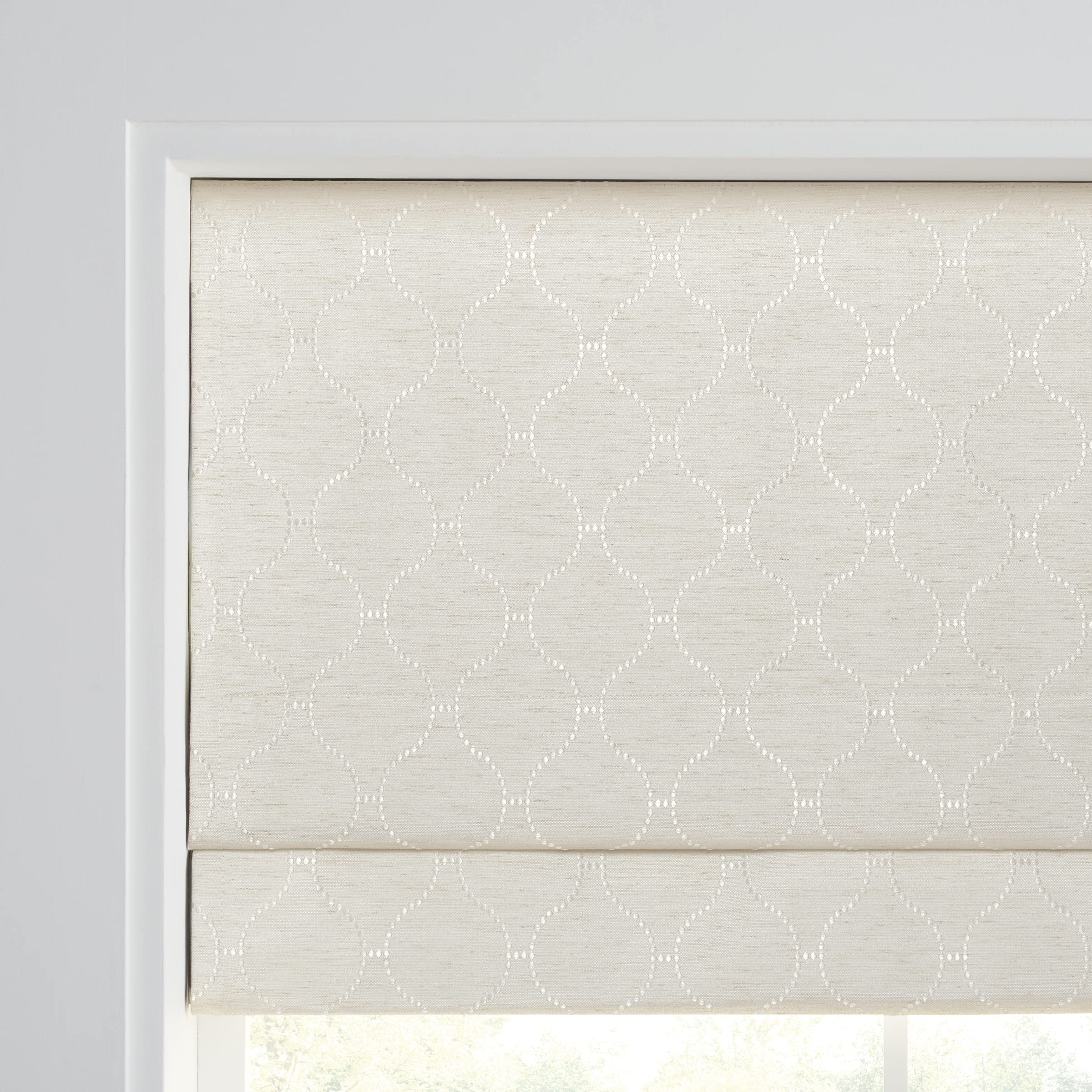 ECLIPSE Darien Insulating Blackout Cordless Lined Window Roman Shade for Living Room, 33 in x 64 in, Ivory