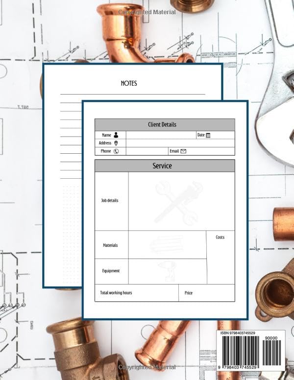 PLUMBER APPOINTMENT BOOK: Professional Planner to keep track of your jobs and contracts | Client Data Log Book | Undated Plumbing Business Organizer | Tool Cover Design