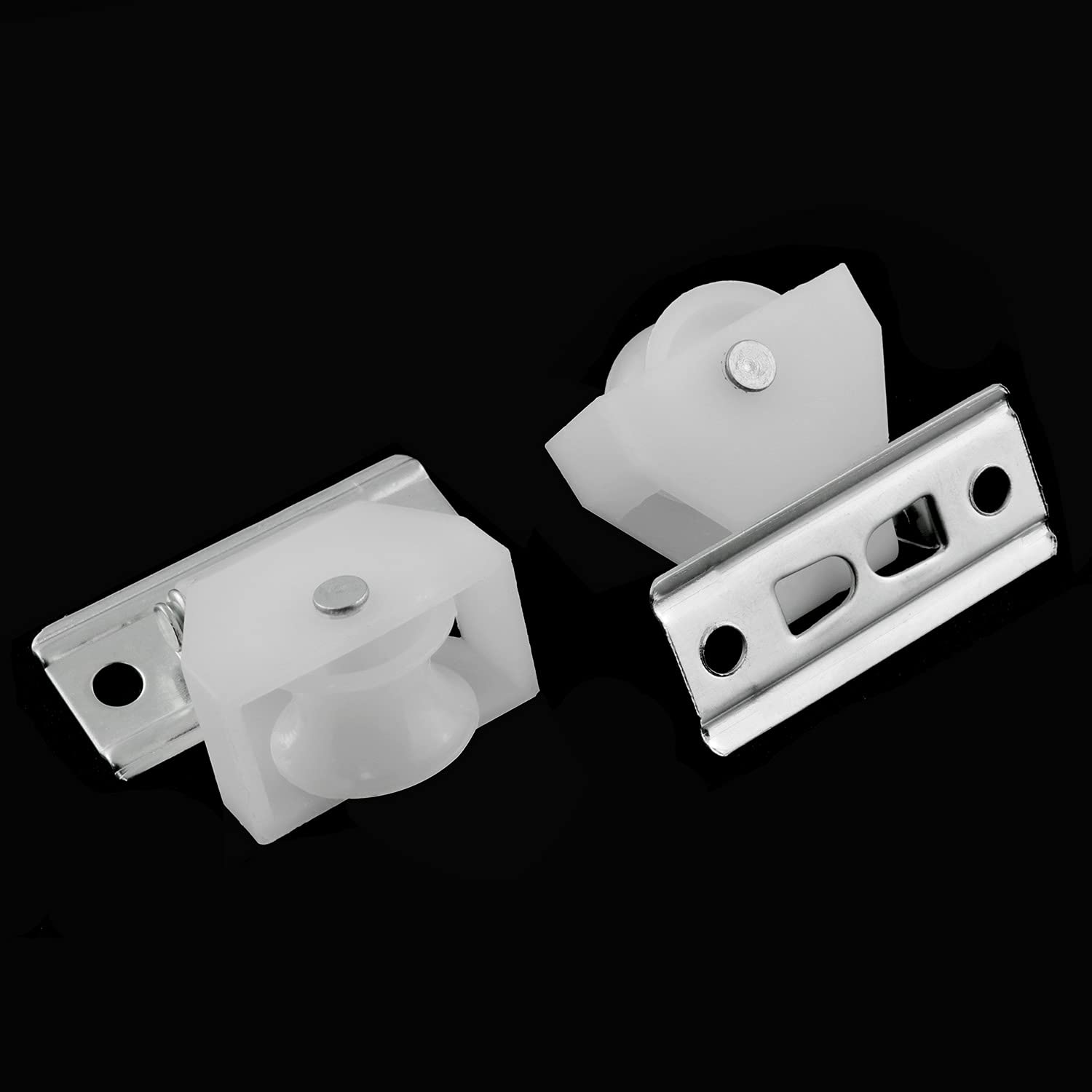ZZLZX 4PCS Cord Pulleys for Roman and Pleated Shades, Roman Shade Cord Pulley Small Plastic Cord Lock