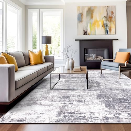 Rugshop Distressed Abstract Area Rug 3'3"x 5' Gray