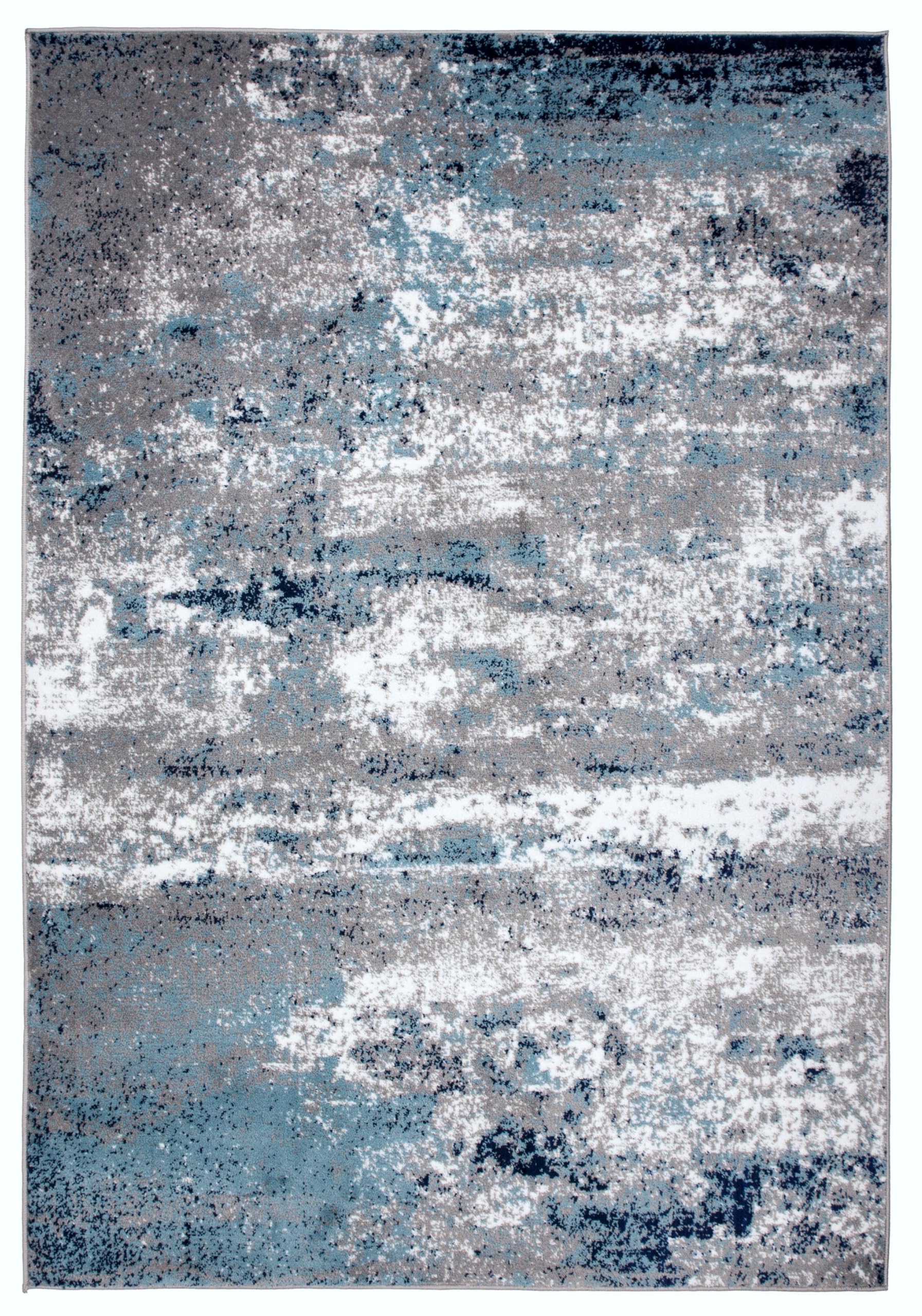 Rugshop Distressed Abstract Watercolor Area Rug 6'6" x 9' Blue