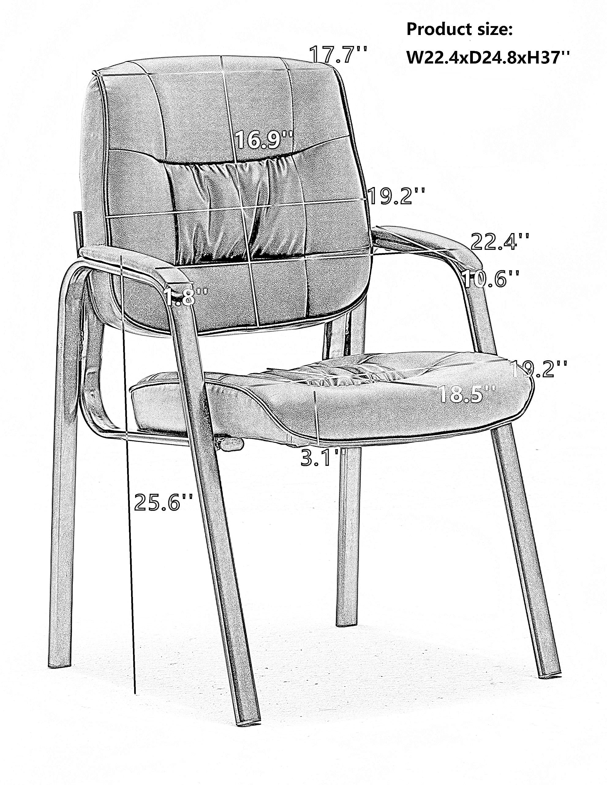 BTEXPERT Brown Leather Office Executive Waiting Room Guest Reception Side Conference Chair, BB5046BR