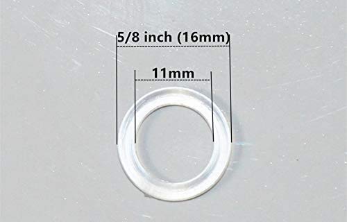 Cafe Curtain Rings 100pcs Clear Plastic Rings for Roman Shades 5/8"