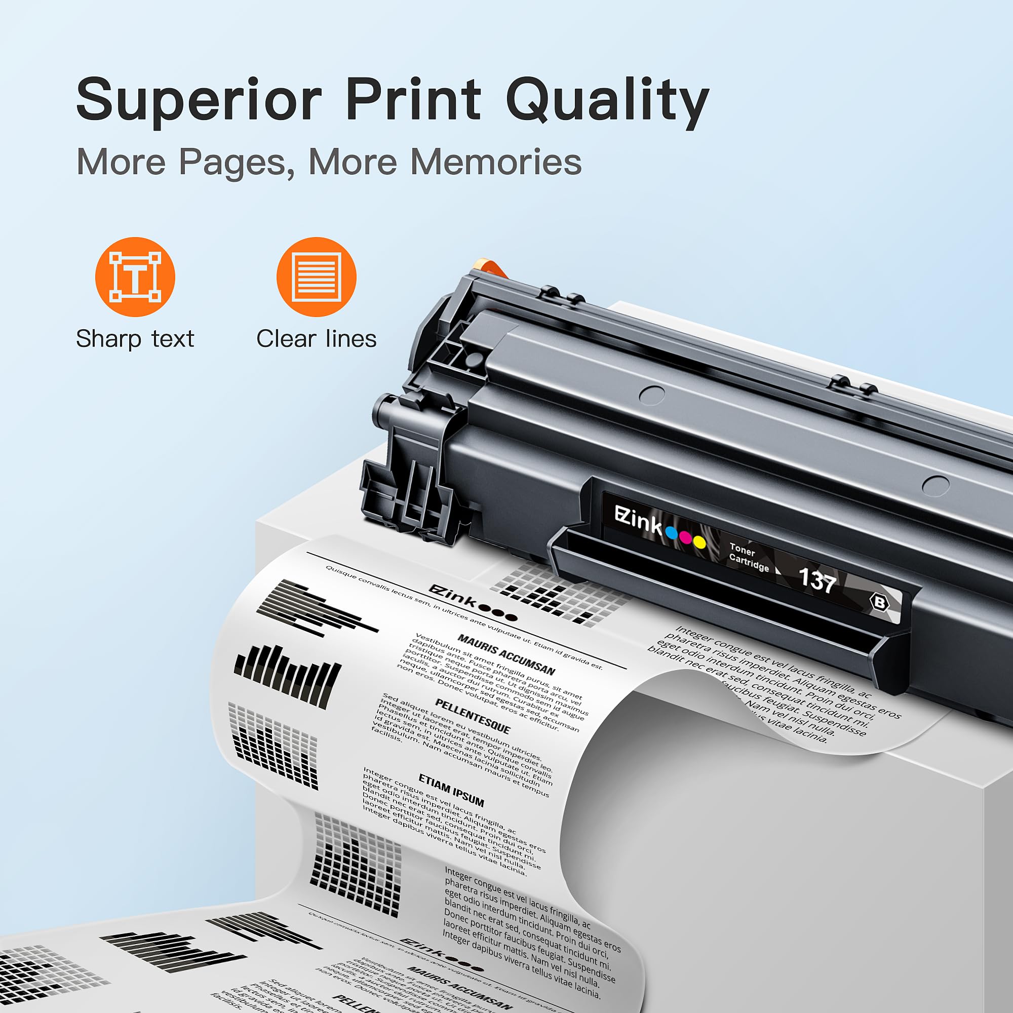 E-Z Ink (TM) Compatible Toner Cartridge Replacement for Canon 137 CRG 137 CRG137 9435B001AA to use with ImageClass D570 MF236n MF216N MF227dw MF247dw MF212w MF217w MF244dw Printer (Black, 4 Pack)
