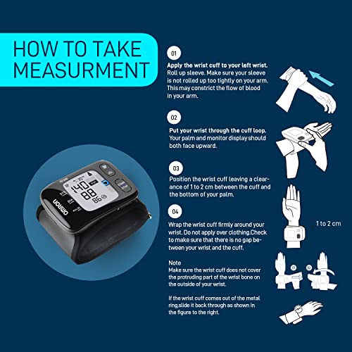 Omron Hem 6232T Wrist Blood Pressure Monitor (Black) Battery Powered