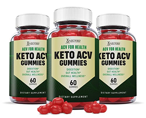 Justified Laboratories (3 Pack) ACV for Heath Keto ACV Gummies 1000MG with Pomegranate Juice Beet Root B12 180 Gummys