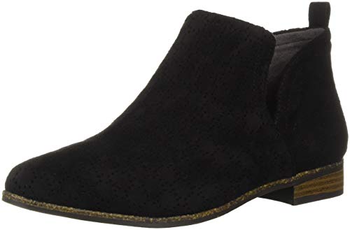 Dr. Scholl's Shoes Women's Rate Ankle Boot, Black Perforated Microfiber Suede, 10 US