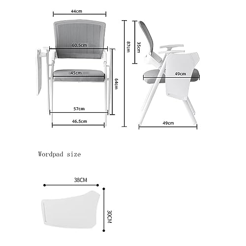 Favourite Training Chair with Table Board Conference Room Folding Chair Office Chair Training Table and Chair Integrated White Conference Chair with Writing Board (Color : Orange)