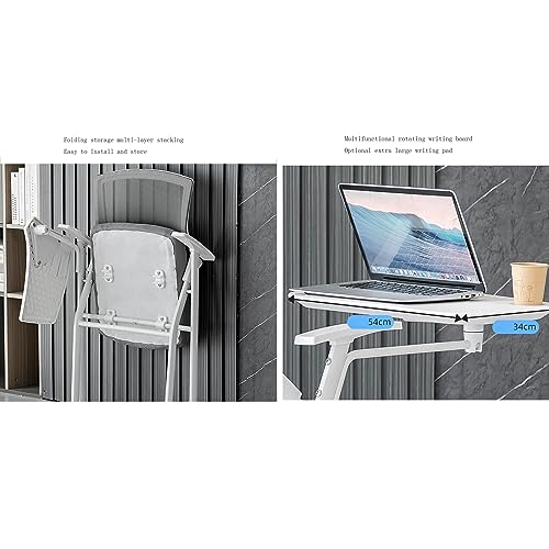 Favourite Training Chair with Table Board Conference Room Folding Chair Office Chair Training Table and Chair Integrated White Conference Chair with Writing Board (Color : Orange)
