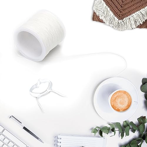 jijAcraft 110 Yards White Nylon Cord, 0.8mm White Braided Lift Shade Cord, Braided Nylon Wind Chime String Cord for Blind Shade, Gardening Plant, Bracelet Making, DIY Crafts