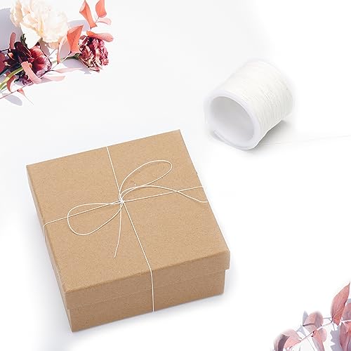 jijAcraft 110 Yards White Nylon Cord, 0.8mm White Braided Lift Shade Cord, Braided Nylon Wind Chime String Cord for Blind Shade, Gardening Plant, Bracelet Making, DIY Crafts