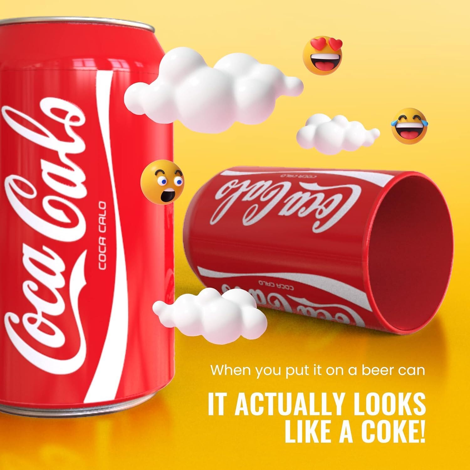 Skywin Silicone Can Sleeve (3 Pack) - Can Cover can Hides Can by Disguising it as a Can of Soda (Red)
