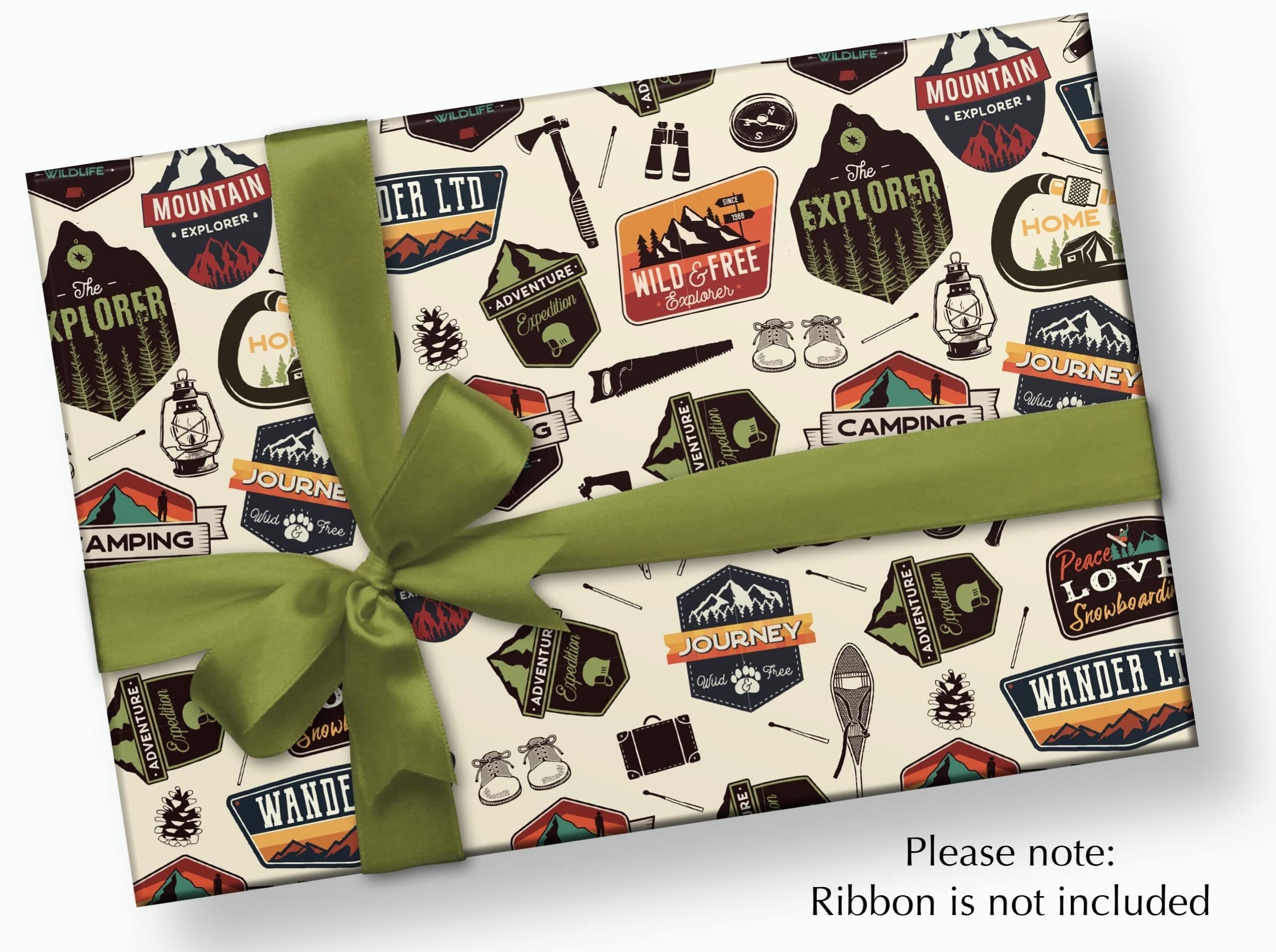 Stesha Party Explorer Outdoor Adventure Enthusiast Wrapping Paper - 30 x 20 Inch (3 Sheets)