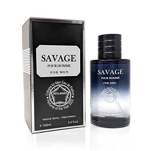 META-BOSEM Savage Extrait De Parfum Natural Spray Cologne for Men, Wonderful Fragrance Gift, Masculine Scent, for all Skin Types, 3.4 Fluid Ounce/100 Ml