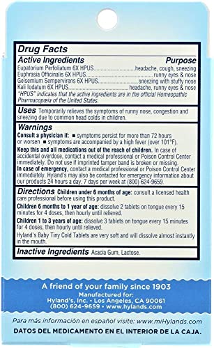 Baby Tiny Cold Tablets Hylands (Pack of 2)