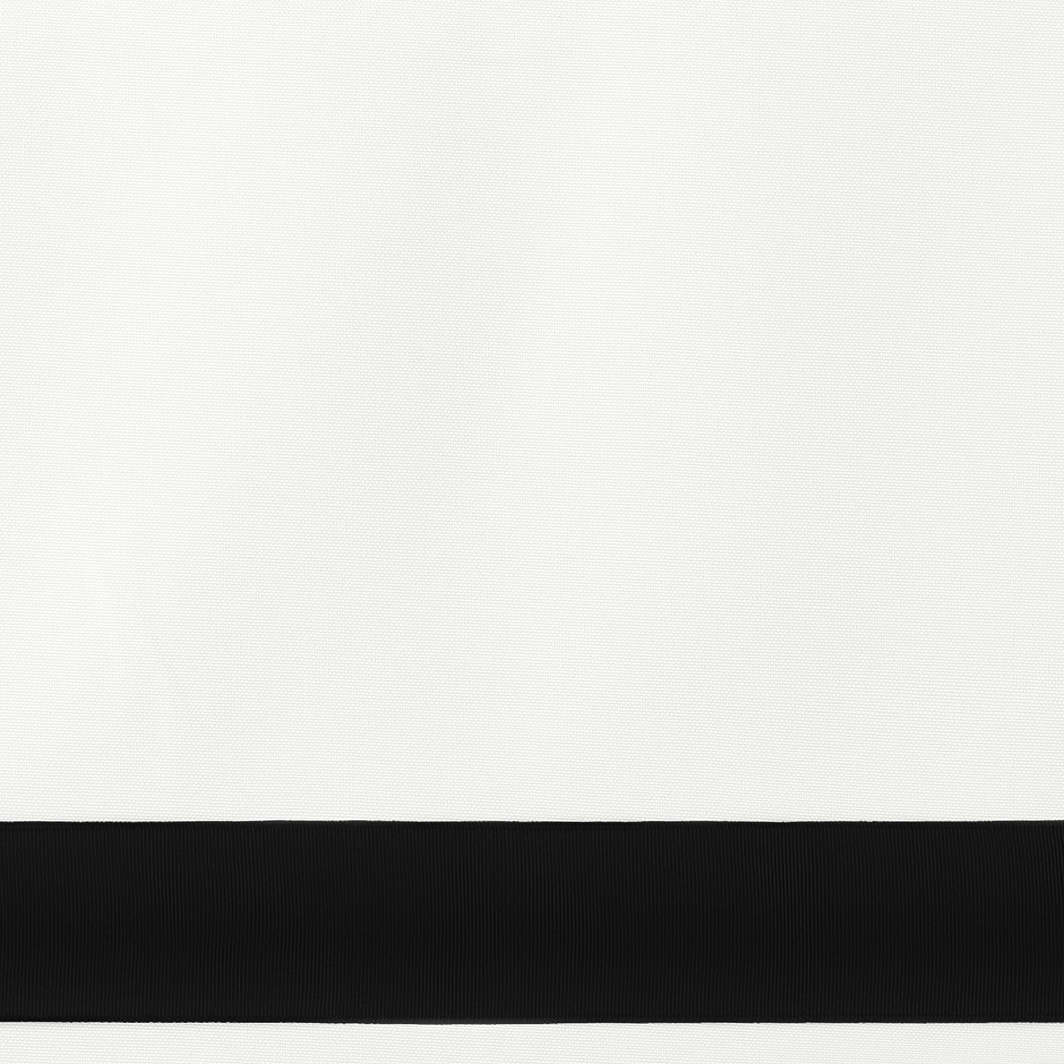 Sun Zero Denna Black Ribbon Border Stripe 100% Blackout Cordless Roman Shade, 33" x 64", Black/White