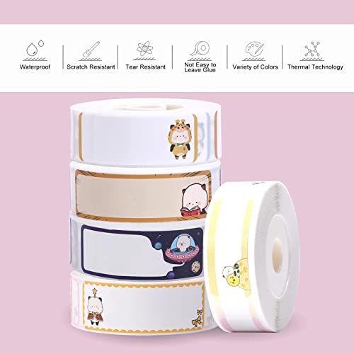 ZLDXDP Label Paper Thermal Printing Paper Name Price Barcode Sticker Waterproof Tear Resistant Compatible for D11 Label Printer (Color : E)