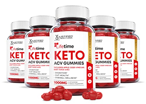 (5 Pack) Lifetime Keto ACV Boost Gummies 1000MG with Pomegranate Juice Beet Root B12 300 Gummys