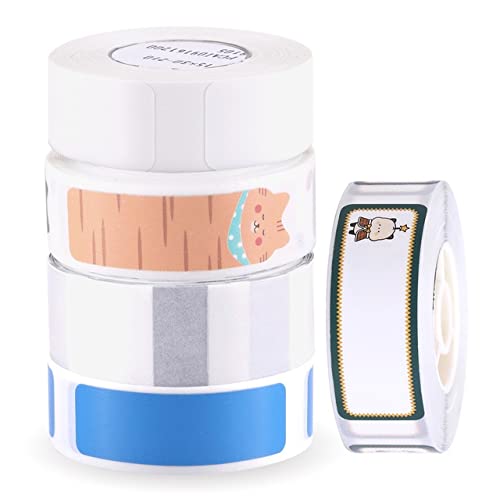 ZLDXDP Label Paper Thermal Printing Paper Name Price Barcode Sticker Waterproof Tear Resistant Compatible for D11 Label Printer (Color : E)