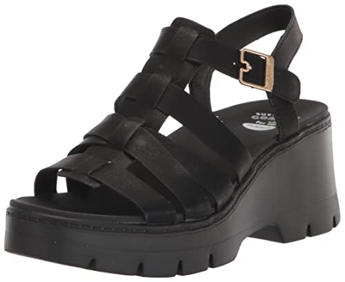 Dr. Scholl's Shoes Women's Check It Out Wedge Sandal, Black, 10