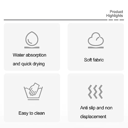 Tainrunse Quick-drying Pad for Wet Outdoor Areas Water-absorbing with Strong Surface Texture Kitchen Sink Splash Guard Non-slip Absorbent Mat Faucets Universal Black S