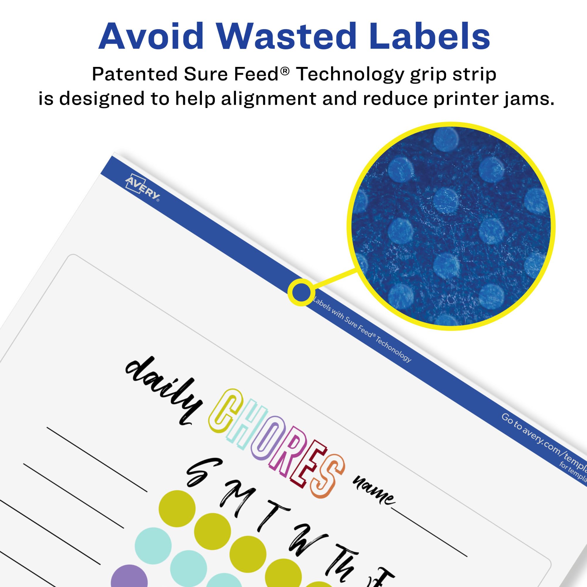 Avery Glossy Clear Square Labels with Sure Feed, 8" x 8", 50 Glossy Clear Labels, Laser/Inkjet Printable Labels
