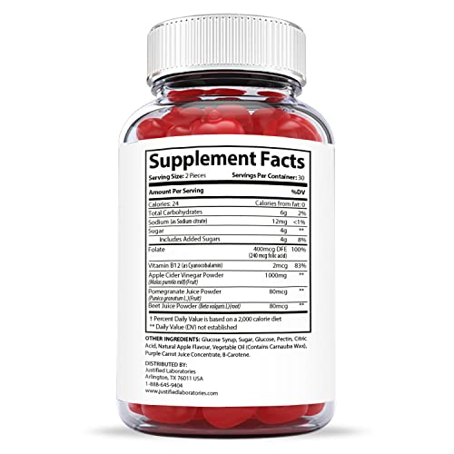 (5 Pack) Lifetime Keto ACV Boost Gummies 1000MG with Pomegranate Juice Beet Root B12 300 Gummys