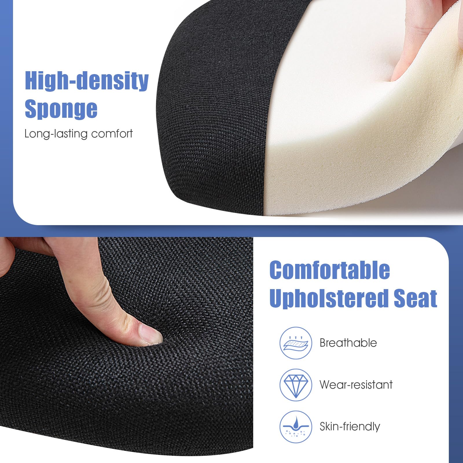 Byroce 4Pcs Conference Chair, Modern Stackable Chairs with Ergonomic Lumbar Support & Comfort Seat Back Sponge Cushion, Reception Side Chair with Sturdy Steel Frame, Black (4)