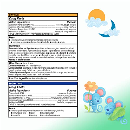 Hyland's Infant and Baby Cold Medicine, Naturals Baby Tiny Cold Tablets, Day & Night Value Pack, Decongestant and Cough Relief, 250 Quick-Dissolving Tablets