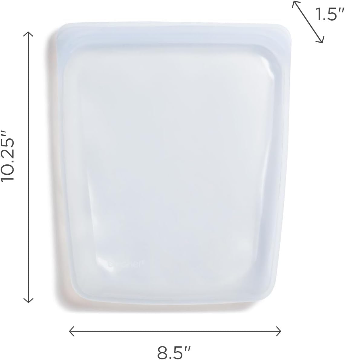 Stasher Silicone Reusable Storage Bag, 1/2 Gallon (Clear) | Food Meal Prep Storage Container | Lunch, Travel, Makeup, Gym Bag | Freezer, Oven, Microwave, Dishwasher Safe, Leakproof