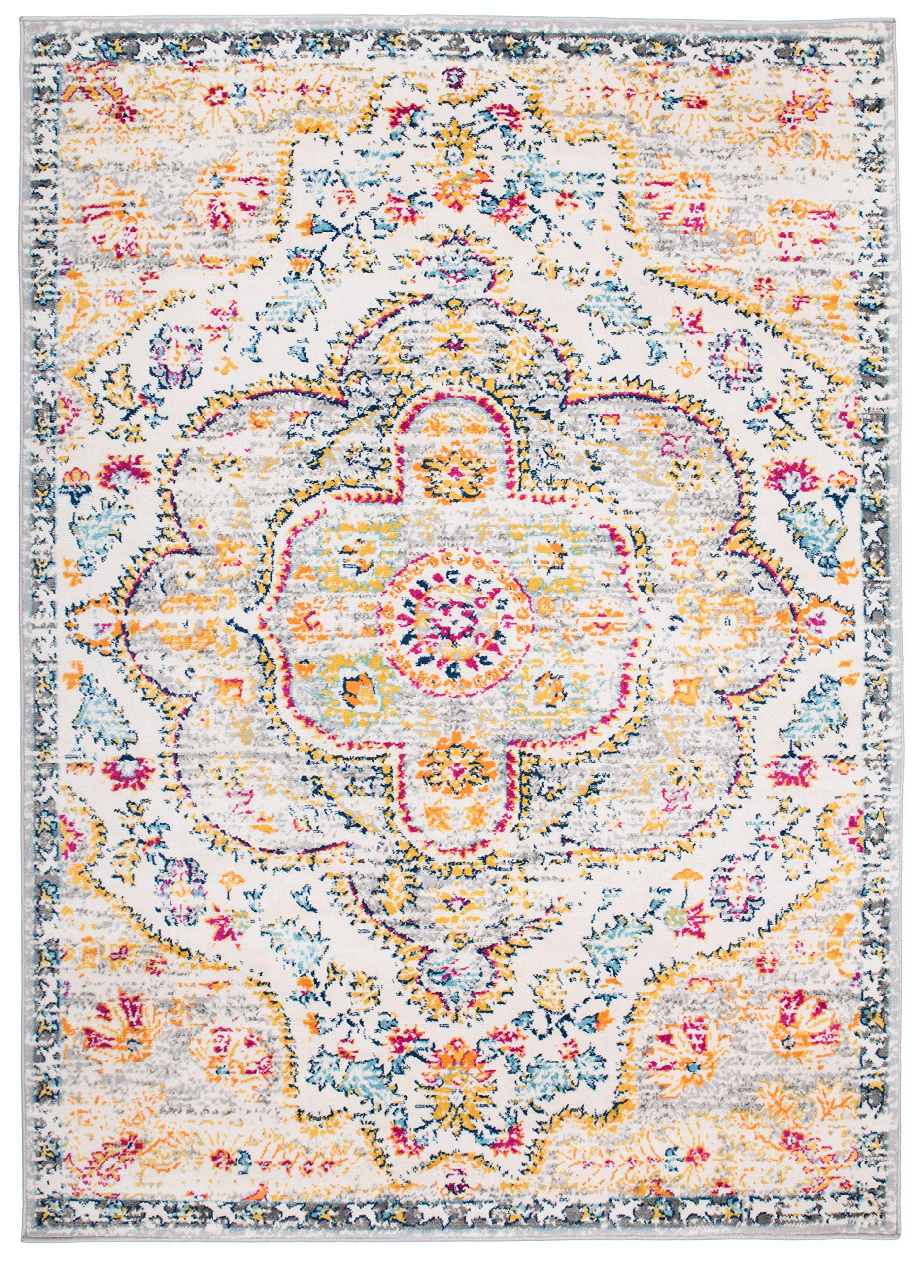 Rugshop Vintage Distressed Bohemian Area Rug 5' x 7' Gray