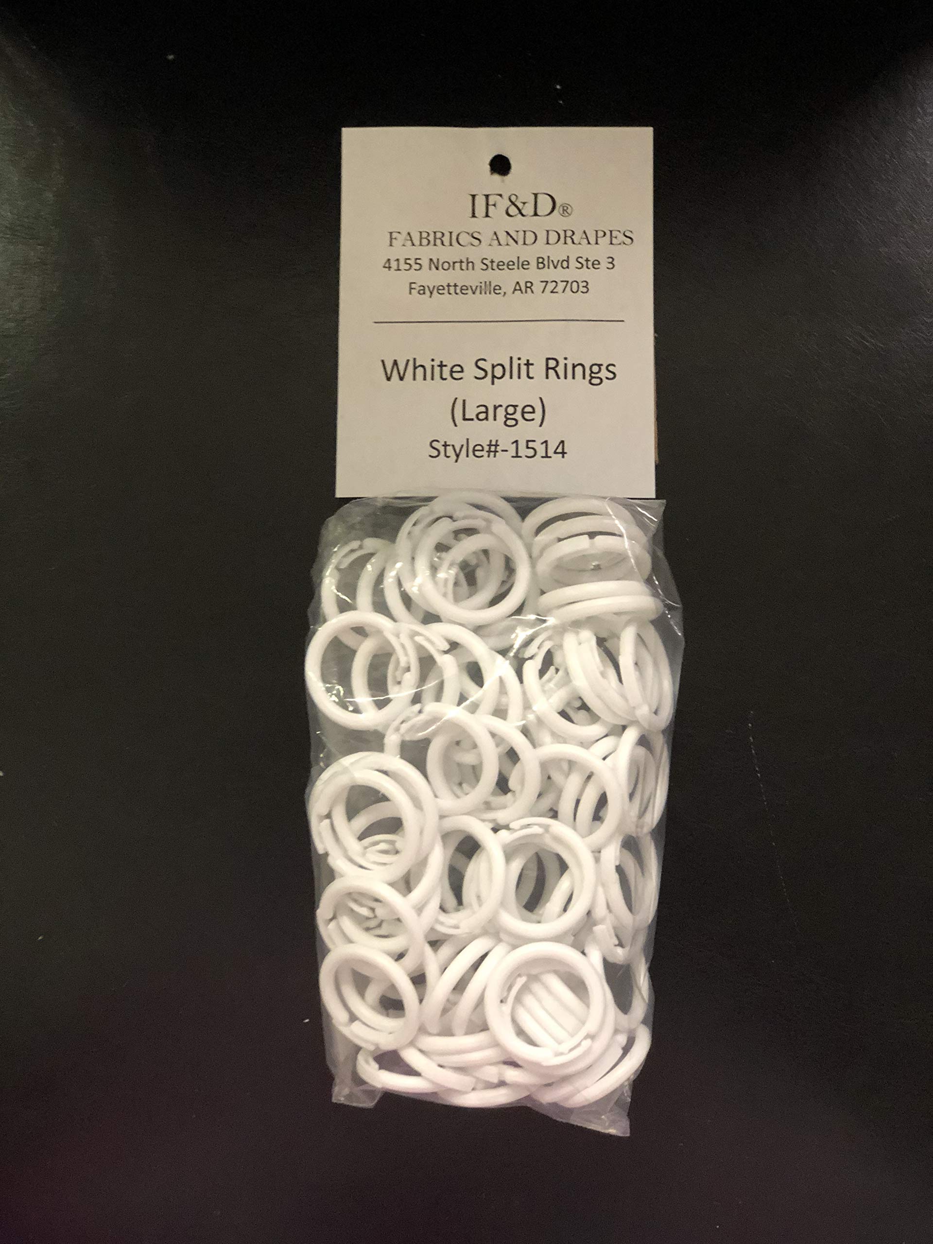 Fabrics and Drapes Large White Plastic Split Rings Home Sewing Depot for Shades and Valances - Roman Shade Rings - 25 Pack