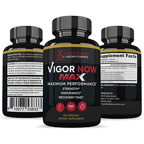 (3 Pack) Vigor Now Max 1600MG All Natural Advanced Men's Health Formula 180 Capsules