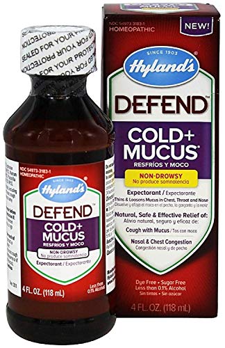 Hyland's Defend Cold + Mucus Relief Liquid 4 oz (Pack of 4)