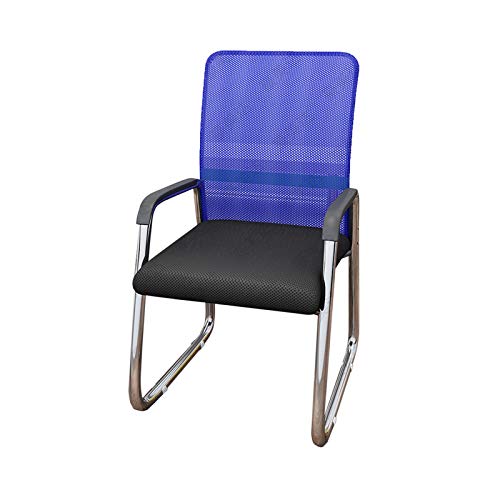 Student Dorm Room Games Chairs, Conference Reception Chair with Mesh Back, Breathable Mesh Computer Chair, 45 * 48 * 94CM(Color:Blue)