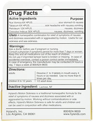 Hyland's Motion Sickness, 50 Tablets (Pack of 4)