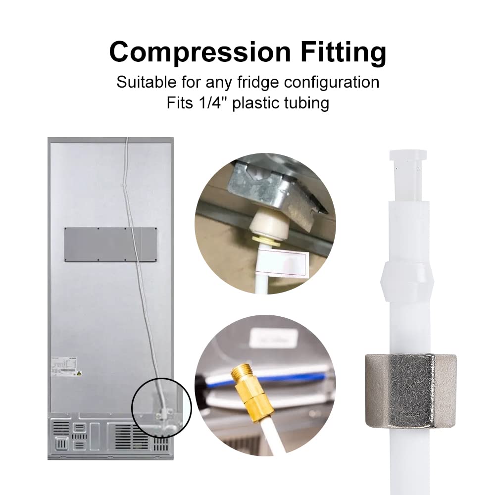 Refrigerator Water Line Kit, CGELE Ice Maker Water Line Kit with 1/4" OD 39.4ft Water Line Reverse Osmosis Quick Connect Fittings Push To Connect Water Tube Fittings for Fridge Ice Maker