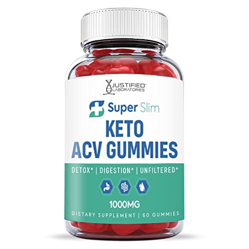Justified Laboratories (10 Pack) Super Slim Keto ACV Gummies 1000MG with Pomegranate Juice Beet Root B12 600 Gummys