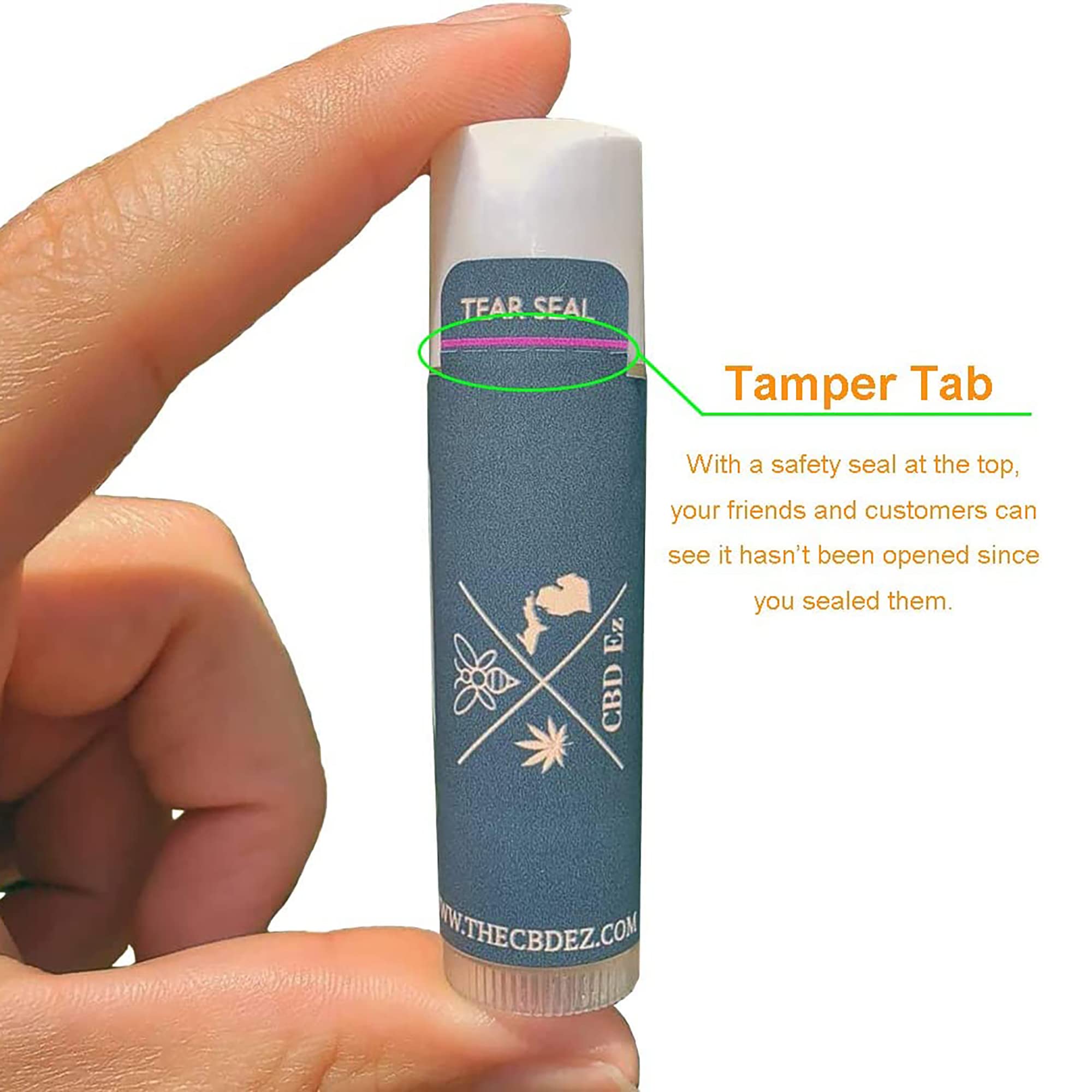 Mr-Label White Lip Balm Labels with Tamper Tab - Waterproof & Tear-Resistant - for Inkjet & Laser Printer - 2-3/16" x 2-1/8" on Letter Sheet (120 Labels)