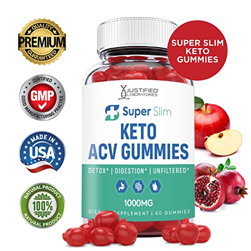 Justified Laboratories (10 Pack) Super Slim Keto ACV Gummies 1000MG with Pomegranate Juice Beet Root B12 600 Gummys