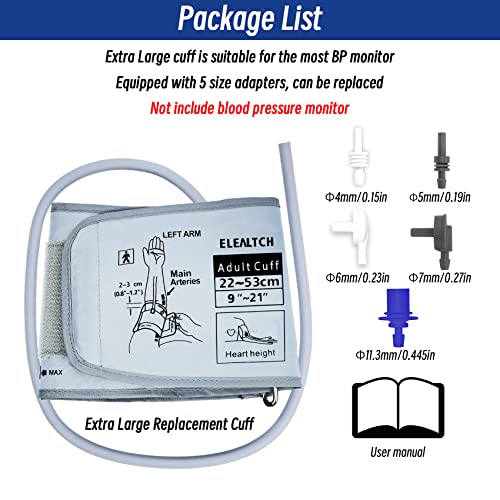Extra Large Cuff Compatible with Omron 9β-21β Inches (22-53CM) XL Blood Pressure Cuff Adult ARM BP Replacement Cuff for Big ARM(X-Large)