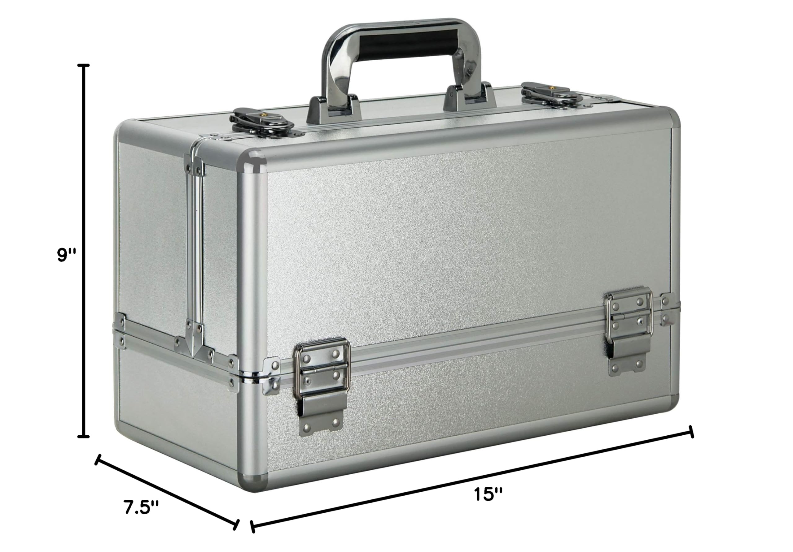 Ver Beauty 6-Tiers Accordion Trays Art Craft Supplies Storage Portable Box Case Organizer Travel-VP001, Silver Matte