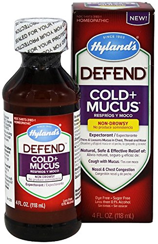 Hyland's Defend Cold + Mucus Relief Liquid 4 oz (Pack of 3)