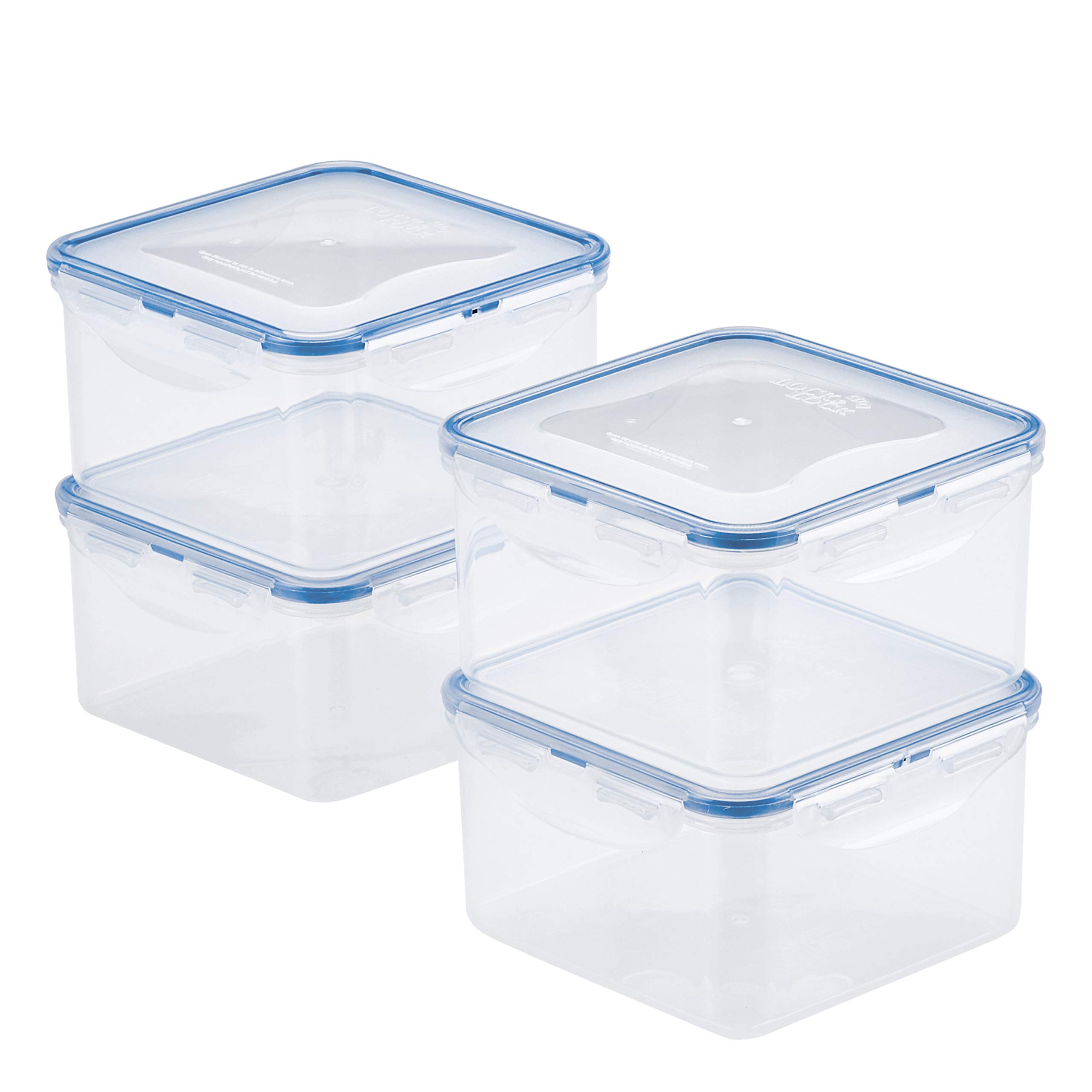 LocknLock Easy Essentials Food Storage lids/Airtight containers, BPA Free, 10 Piece - Square, Clear