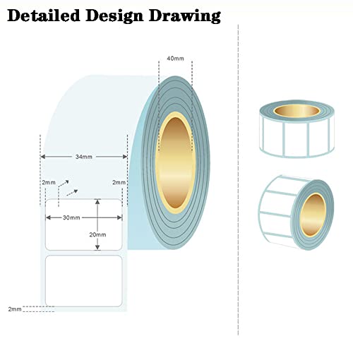 700PCS Blank Label Paper,Waterproof Adhesive Thermal Label Sticker Direct Print Sticker for Office School(20x10mm)