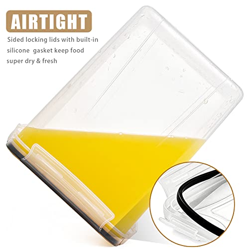 Large Food Storage Containers 5.2L /175oz, Wildone 4 Piece BPA Free Plastic Airtight Food Storage Containers for Flour, Sugar, Baking Supplies, Kitchen & Pantry Containers with 20 Labels