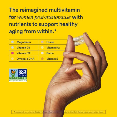 Ritual Multivitamin for Women 50 and Over, Menopause Supplements with Vitamin D3, K2 and Magnesium for Bone Support*, Omega-3 DHA, Vitamin B12, Non-GMO, Mint Essenced, 30 Day Supply, 60 Vegan Capsules